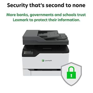 Lexmark MC3426i Color Laser Multifunction Wireless Printer with Print, Copy, Scan and Cloud Fax Capabilities, Plus Full-Spectrum Security and Print Speed up to 26ppm (40N9650), White, Small (Renewed)