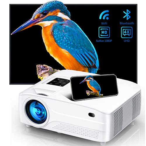 Outdoor Projector 4k with WiFi and Bluetooth,XNoogo 1000 ANSI 4k Movie Projector with Digital Zoom & 450" Display,HD 1080P Projectors Compatible w/Laptop/Phone/TV Stick/PC/PS4