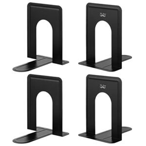 mr. pen- book ends, black, 4 pack, heavy duty metal bookends for shelves, book holders for shelves, book stoppers, book holders, book ends for office, metal bookends, book ends to hold books.