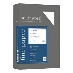 southworth® 25% cotton business paper, 8 1/2″ x 11″, 24 lb, white, box of 500