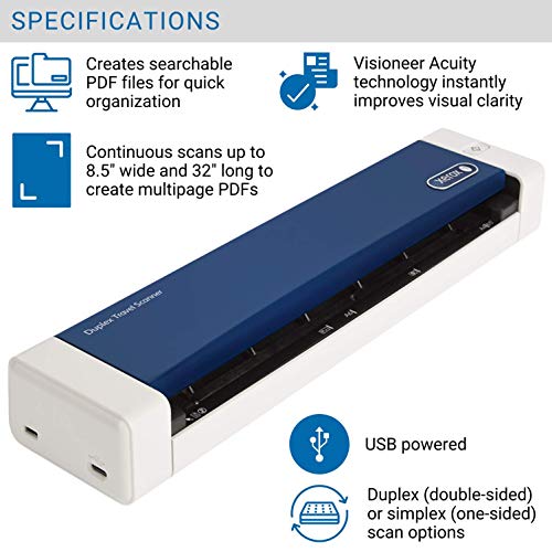 Xerox XTS-D Duplex Travel Scanner for PC and Mac, USB Powered Travel Scanner