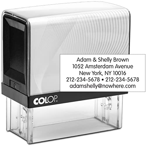 COLOP Large Size Self Inking Custom Text Stamp - Choose from Many Fonts & 15 Ink Colors