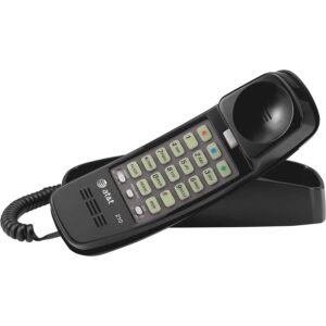 at&t attml210b corded trimline phone with lighted keypad (black)