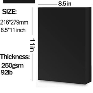 20 Sheets Black Cardstock 8.5 x 11, 250gsm/92lb Black cardstock Paper for DIY Arts Christmas Cards Making, Black Craft Paper for Invitations, Stationary Printing,Scrapbook Supplies