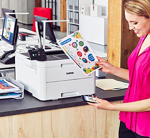 Brother HL-L3270CD Compact Wireless Digital Color Laser Printer with NFC for Home Office - Single-Function: Print Only - 2.7" Touchscreen, Auto Duplex Print, 25 ppm, 250 Sheet, CBMOUN Printer Cable