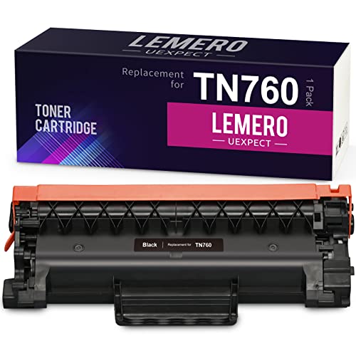 LemeroUexpect Compatible Toner Cartridge Replacement for Brother TN-760 TN760 TN730 Toner for MFC-L2710DW L2717DW L2750DW HL-L2370DW L2325DW L2350DW L2395DW L2390DW DCP-L2550DW Printer (Black,1-Pack)