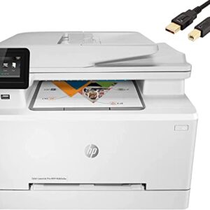 HP Color Laser Jet Pro M283cdw Wireless All-in-One Laser Printer, Print Scan Copy Fax, 600x600DPI, Auto 2-Sided Printing, 22ppm, Remote Mobile Print, 260-Sheet, White, Durlyfish