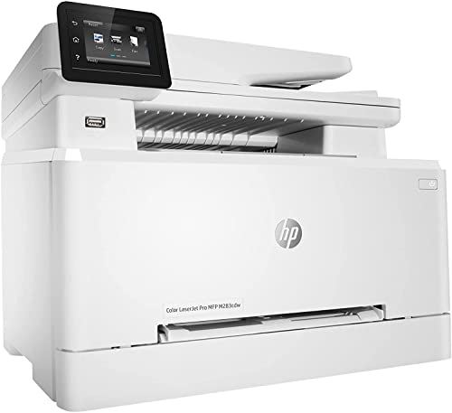 HP Color Laser Jet Pro M283cdw Wireless All-in-One Laser Printer, Print Scan Copy Fax, 600x600DPI, Auto 2-Sided Printing, 22ppm, Remote Mobile Print, 260-Sheet, White, Durlyfish