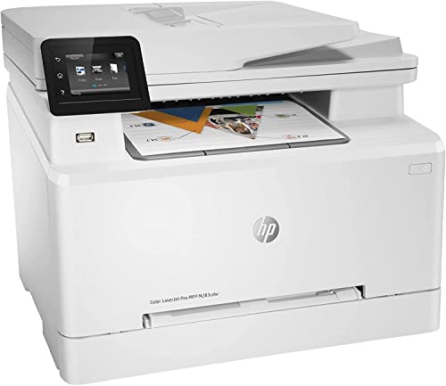 HP Color Laser Jet Pro M283cdw Wireless All-in-One Laser Printer, Print Scan Copy Fax, 600x600DPI, Auto 2-Sided Printing, 22ppm, Remote Mobile Print, 260-Sheet, White, Durlyfish