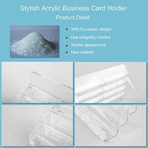 Gowall Business Card Holder, 8 Pocket Acrylic Business Card Holder for Desk Clear Business Card Stand Desktop Business Card Holders Plastic Business Card Display for Exhibition, Home and Office