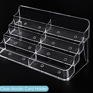 Gowall Business Card Holder, 8 Pocket Acrylic Business Card Holder for Desk Clear Business Card Stand Desktop Business Card Holders Plastic Business Card Display for Exhibition, Home and Office