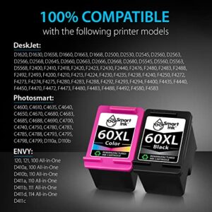 Smart Ink Remanufactured Ink Cartridge Replacement for HP 60 XL 60XL (Black & Color Combo Pack) to use with Deskjet D2530 D2545 F2430 F4440 Envy 100 110 120 Photosmart C4640 C4650 C4680 C4780 C4795