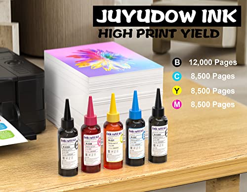 Juyudow Ink Refill Kit Compatible for HP Printer Cartridge (5 Bottles x 100ml) 21 22 564 60 61 62 63 711 94 95 96 901 902 920 932 933 934 940 950 951 952 970 971