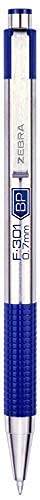 Zebra Pens Fine Point F 301, Combo Pack of 2 BLACK INK & 2 BLUE INK metal pens (Total of 4 Pens), Ballpoint Stainless Steel Retractable 0.7mm fine point ink pens