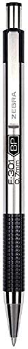 Zebra Pens Fine Point F 301, Combo Pack of 2 BLACK INK & 2 BLUE INK metal pens (Total of 4 Pens), Ballpoint Stainless Steel Retractable 0.7mm fine point ink pens