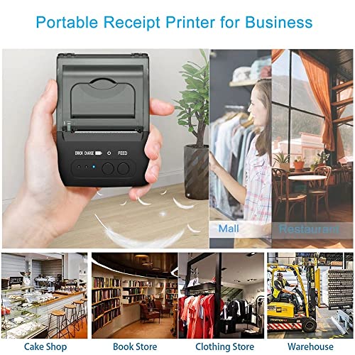 LUKEO Thermal Receipt Printer 58mm Portable Mini POS Printer Compatible Android iOS Mobile Phone Windows