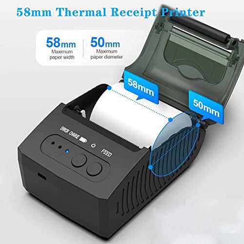 LUKEO Thermal Receipt Printer 58mm Portable Mini POS Printer Compatible Android iOS Mobile Phone Windows