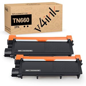 v4ink 2pk compatible tn-660 toner cartridge replacement for brother tn660 tn630 toner for brother hl-l2300d hl-l2320d hl-l2340dw hl l2360dw l2380dw mfc-l2700dw mfc-l2740dw dcp l2520dw l2540dw printer