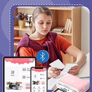 Phomemo M04S Portable Printer- Bluetooth Inkless Thermal Sticker Printer with 3 Rolls White Self-Adhesive Thermal Paper for Text, Notes, Memo, Photo, to-do List.