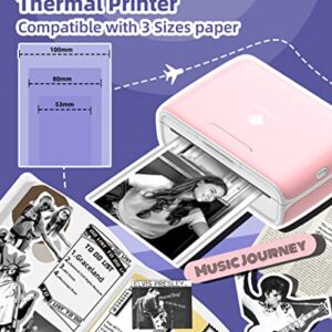 Phomemo M04S Portable Printer- Bluetooth Inkless Thermal Sticker Printer with 3 Rolls White Self-Adhesive Thermal Paper for Text, Notes, Memo, Photo, to-do List.