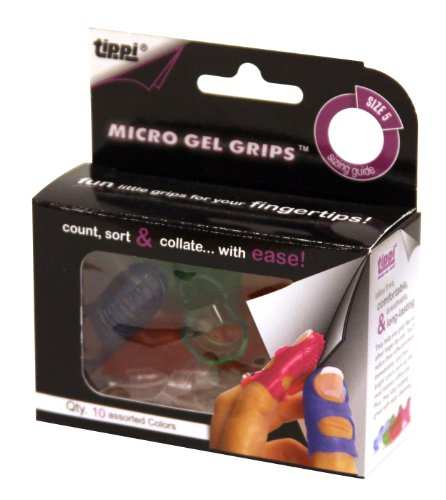 Lee Tippi Micro Gel Fingertip Grips -Assorted - Size 5 Small - 10 Pack (S61050)