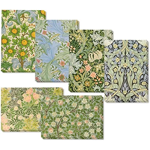 36 Pack William Morris Stationery Cards and Envelopes, Floral Pattern All Occasion Notecards, Blank Inside (5 x 3.5 In)