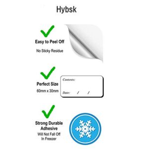 Hybsk Removable Freezer Labels Easy Peel Off - Frozen Food Storage 100pcs Labels That Leave No Sticky Residue After Use (Type 1)