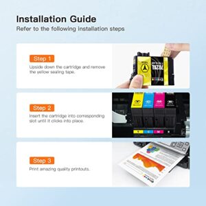 E-Z Ink (TM) Remanufactured Ink Cartridge Replacement for Epson 702XL 702 T702XL T702 to use with Workforce Pro WF-3720 WF-3733 WF-3730 Printer (5 Pack)