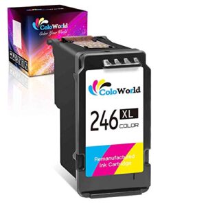 coloworld remanufactured ink cartridge replacement for canon cl-246xl cl-244 246 xl (1 color) used for pixma ts3122 mx490 mx492 tr4522 tr4520 mg2522 mg2922 mg2520 ts3322 ip2820 mg2500 printer