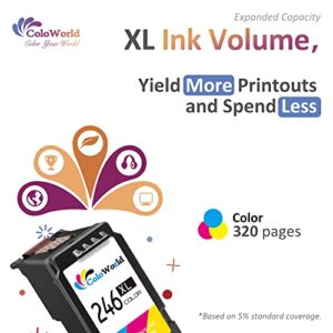 ColoWorld Remanufactured Ink Cartridge Replacement for Canon CL-246XL CL-244 246 XL (1 Color) Used for Pixma TS3122 MX490 MX492 TR4522 TR4520 MG2522 MG2922 MG2520 TS3322 IP2820 MG2500 Printer