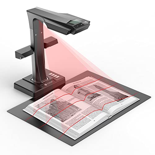 CZUR ET24 Pro Professional Book Scanner, 24MP Document Scanner, 3rd Gen Auto-Flatten & Deskew Tech, A3 Document Camera, 180+ Languages OCR, Support HDMI, for Windows/MacOS/Linux