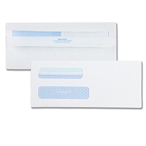 Quality Park #8 5/8 Security Envelopes, Double Window, Self Seal, Invoices/QuickBooks Statements, 3-5/8" x 8-5/8", 24 lb White, 500/Box (QUA24539)