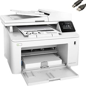 HP Laserjet Pro MFP M227fdwB All-in-One Wireless Laser Printer, Print Scan Copy Fax, Auto 2-Sided Printing, 1200 x 1200 dpi, 30 ppm, Compatible with Alexa, Bundle with JAWFOAL Printer Cable