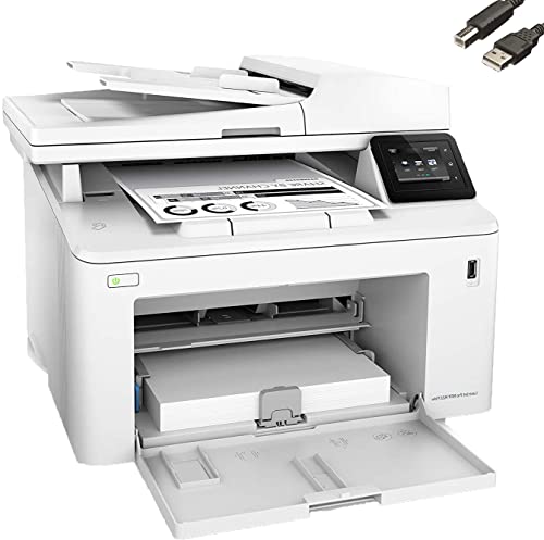 HP Laserjet Pro MFP M227fdwB All-in-One Wireless Laser Printer, Print Scan Copy Fax, Auto 2-Sided Printing, 1200 x 1200 dpi, 30 ppm, Compatible with Alexa, Bundle with JAWFOAL Printer Cable