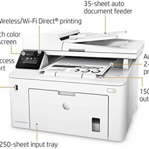 HP Laserjet Pro MFP M227fdwB All-in-One Wireless Laser Printer, Print Scan Copy Fax, Auto 2-Sided Printing, 1200 x 1200 dpi, 30 ppm, Compatible with Alexa, Bundle with JAWFOAL Printer Cable