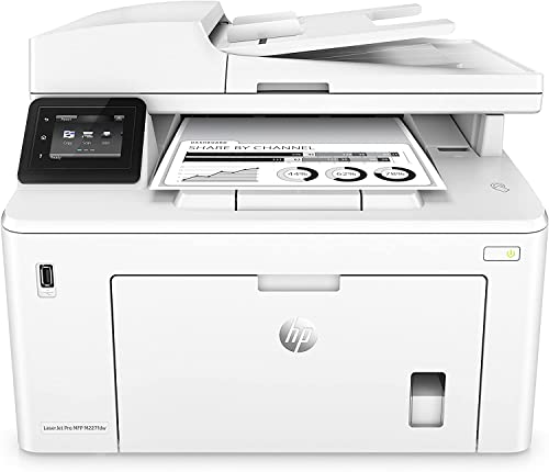 HP Laserjet Pro MFP M227fdwB All-in-One Wireless Laser Printer, Print Scan Copy Fax, Auto 2-Sided Printing, 1200 x 1200 dpi, 30 ppm, Compatible with Alexa, Bundle with JAWFOAL Printer Cable