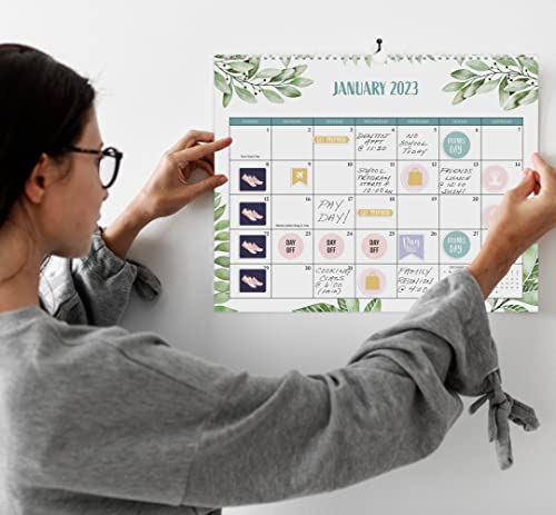 Aesthetic Greenery 2023 Wall Calendar - The Perfect Calendar for Easy Planning - Beautiful Calendar Decor to Enhance Your Kitchen or Office