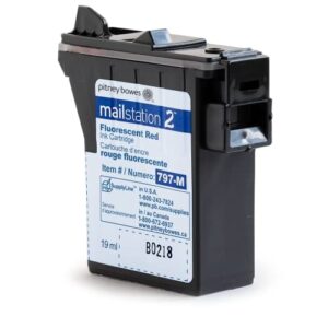 Pitney Bowes 797-M Ink Cartridge for Mailstation2 (K7M0), Red Ink, 19 ml