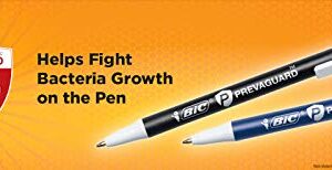 BIC PrevaGuard Clic Stic Ballpoint Pen With Built-in Protection To Suppress Bacteria Growth, Medium Point (1.0mm), Black, 12-Count