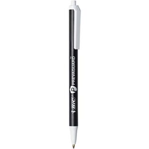 BIC PrevaGuard Clic Stic Ballpoint Pen With Built-in Protection To Suppress Bacteria Growth, Medium Point (1.0mm), Black, 12-Count