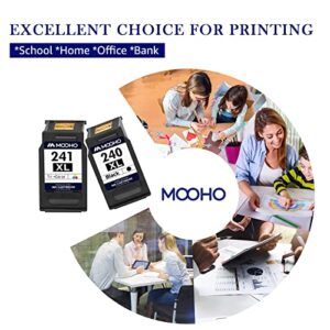 MOOHO Remanufactured 240XL Ink Cartridge Replacement for Canon PG-240XL CL-241XL 240 241 XL 241XL Combo Pack for Pixma MG3520 MG3620 MG3600 TS5120 MG2522 MX472 MX452 MX512 Printer(1 Black,1 Tir-Color)