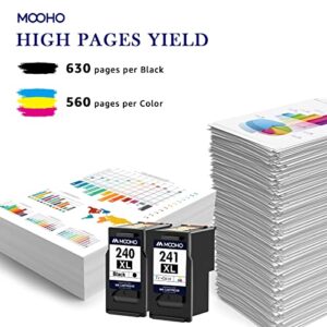 MOOHO Remanufactured 240XL Ink Cartridge Replacement for Canon PG-240XL CL-241XL 240 241 XL 241XL Combo Pack for Pixma MG3520 MG3620 MG3600 TS5120 MG2522 MX472 MX452 MX512 Printer(1 Black,1 Tir-Color)