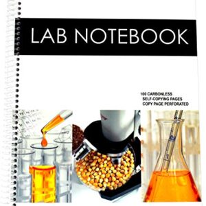 BARBAKAM Lab Notebook 100 Carbonless Pages Spiral Bound (Copy Page Perforated)