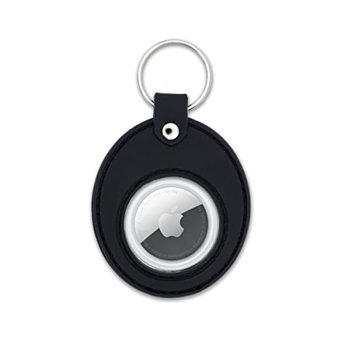 AA Coin Holder Keychain | Displays Both Sides of Sobriety Chips, Medallions, Recovery Coins, and Tokens | Also Fits Apple Airtag | Waterproof Scratchproof Soft Silicone Key Ring (Black)