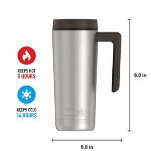 ALTA SERIES BY THERMOS Stainless Steel Mug 18 Ounce, Matte Steel/Espresso Black