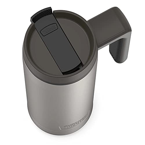 ALTA SERIES BY THERMOS Stainless Steel Mug 18 Ounce, Matte Steel/Espresso Black