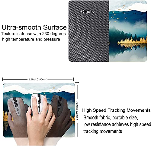 Mountains Mouse Pad, Landscape Mouse Pad, Mouse Mat Square Waterproof Mouse Pad Non Slip Rubber Base MousePads for Office Laptop, 9.5"x7.9"x0.12" Inch