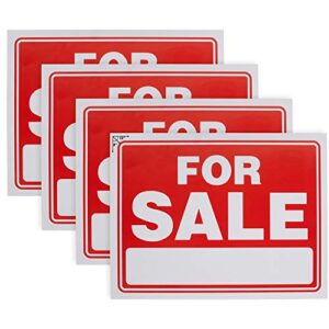 ram-pro 9″ x 12″ sale sign for car and auto sales – rust free clear and visible text long lasting with a space to hand write, (4 pack)