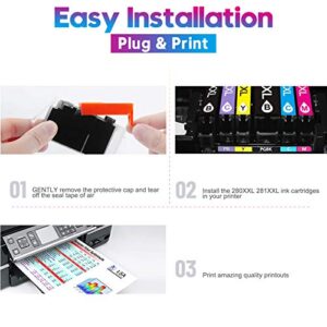 ONLYU Compatible Ink Cartridge Replacement for Canon 280 281 PGI-280XXL CLI-281XXL Ink 281 280 for Pixma TS9120 TS8120 TS8320 TS8220 TS8300 TS9120 TS 8100 Printer (6 Pack)