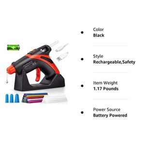 Cordless Hot Glue Gun,Fast Preheating Hot Glue Gun Kit with 30 Pcs Glue Sticks,USB Rechargeable Melt Glue Gun Tools for Quick Home Repairs, Arts, Crafts, DIY and Festival Decorations